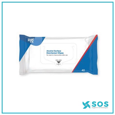 PAL TX - Alcohol Disinfectant Wipes 40 Flow Wrap - SOS Hygiene